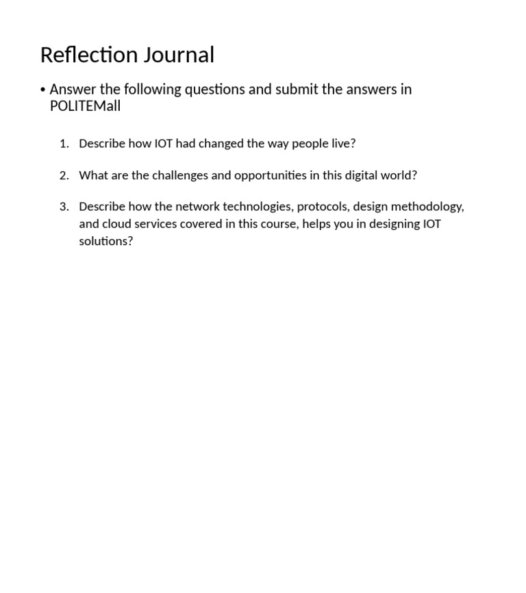 Reflection Journal | PDF