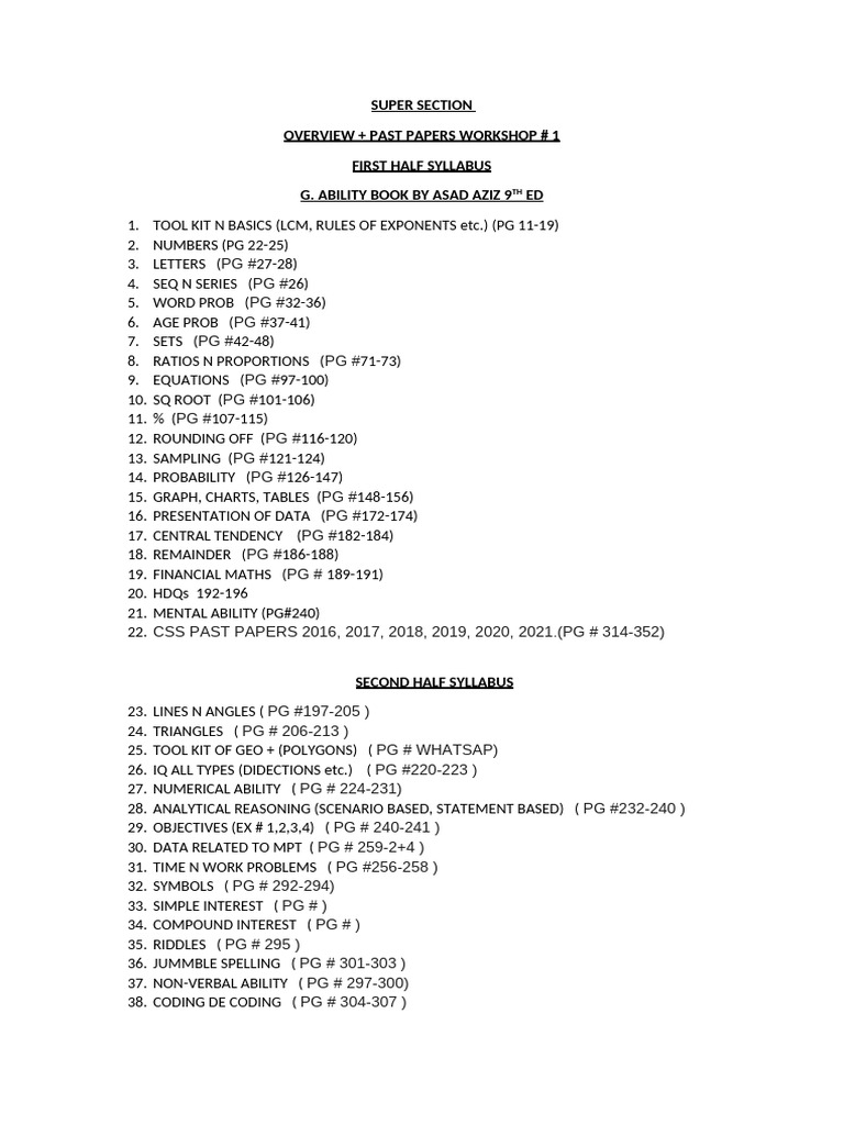 Super Section Overview... Final | PDF