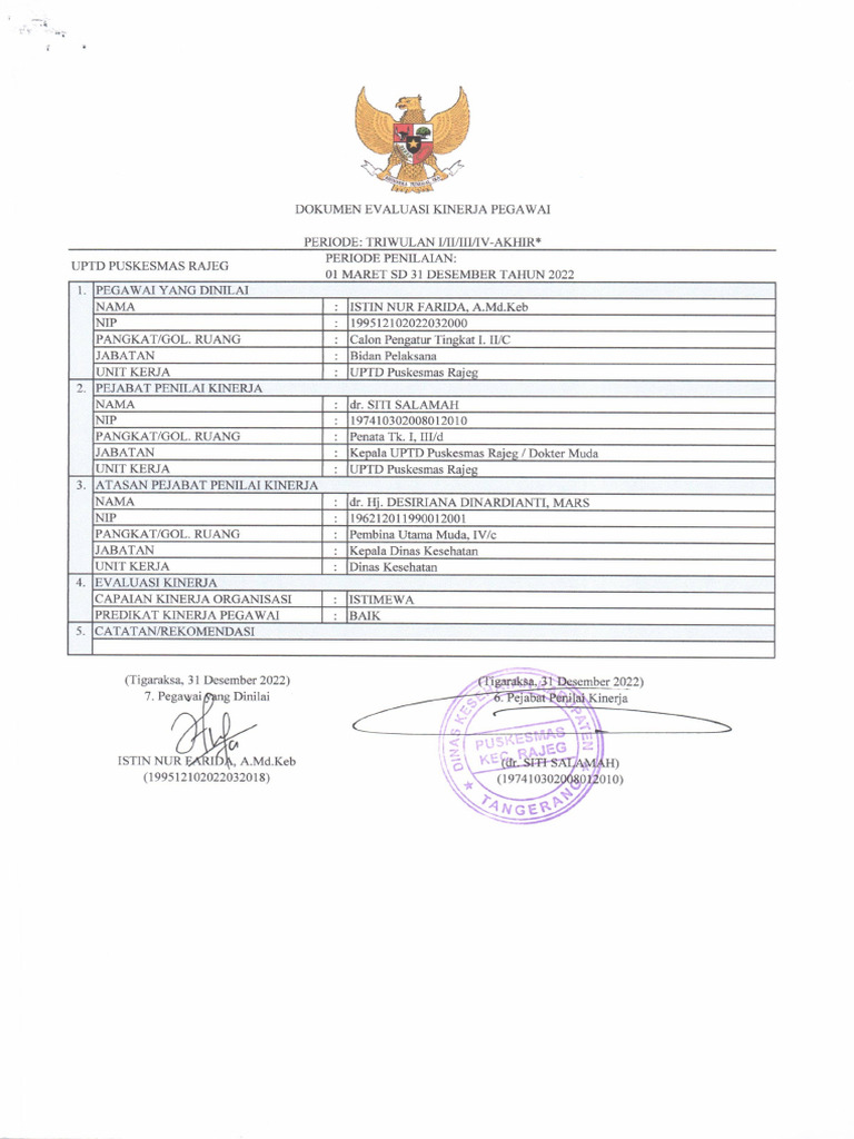 Istin Nur Farida - SKP 2022 | PDF