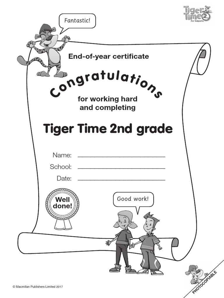 Second Grade Completion Certificate | PDF