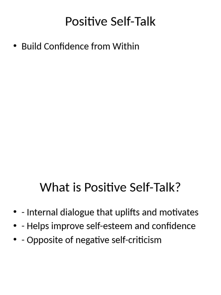 Positive Self Talk Presentation | PDF