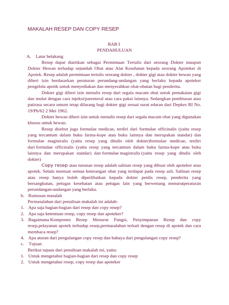 Panduan Lengkap Resep dan Copy Resep | PDF