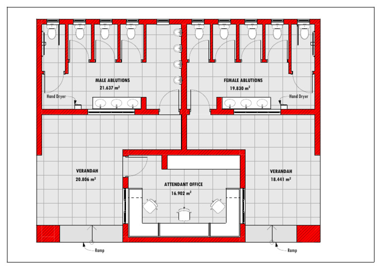 Ablution Area Dimensions Plan | PDF