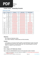 Subnetting Scenario for Packet Tracer | PDF | Ip Address | Computer Network