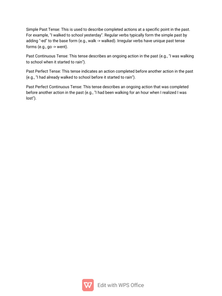 Follow The Past Tense | PDF