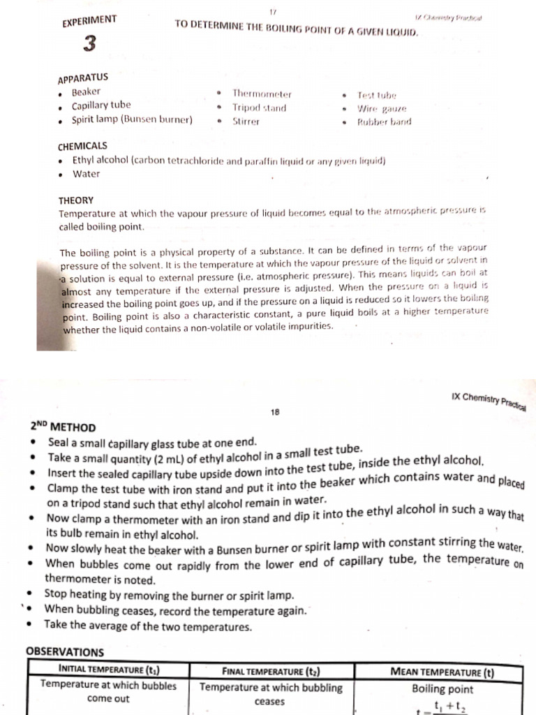 Experiment # 2 Boiling Point of Ethyl Alcohol | PDF