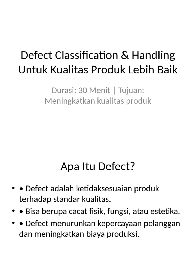 Defect Classification Garment | PDF