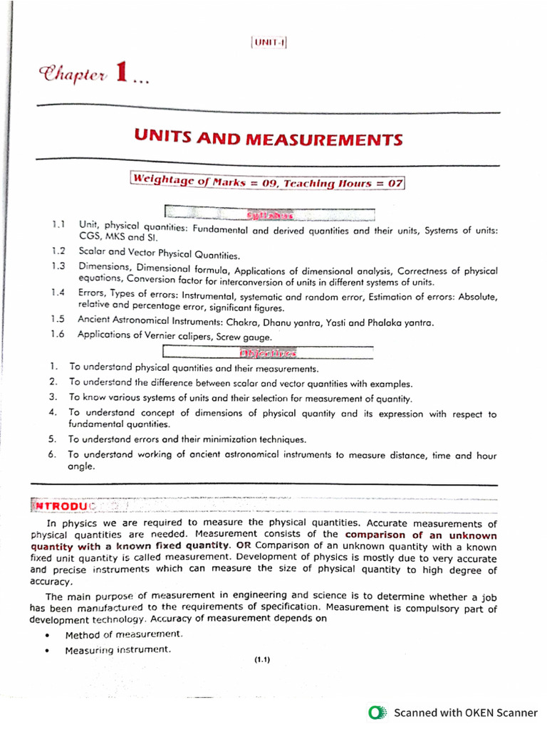 Physics Chapter 1 | PDF