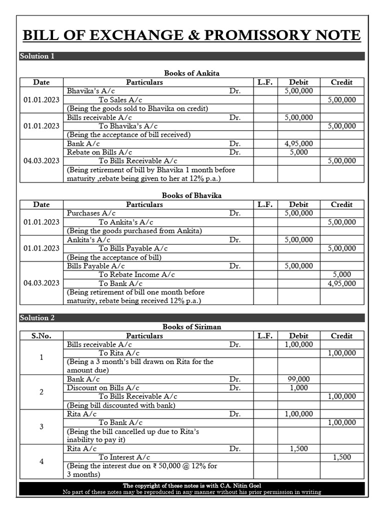 6 Bills of Exchange & Promissory Notes | PDF | Negotiable Instrument ...