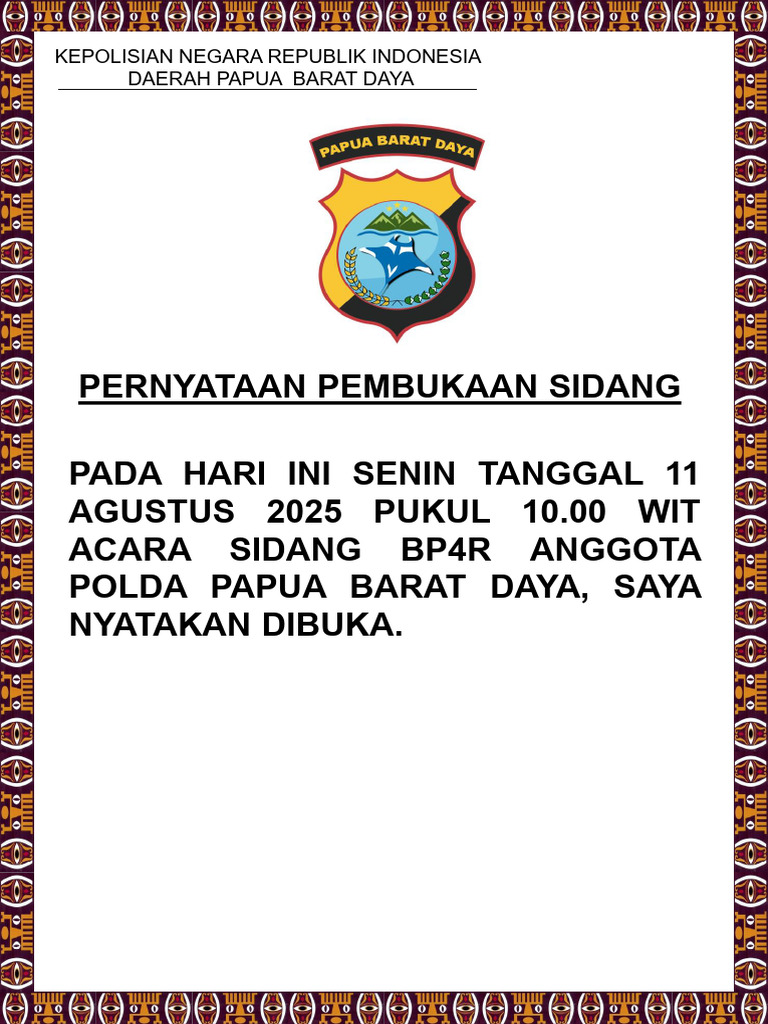 Pernyataan Pembukaan Sidang Bp4r | PDF