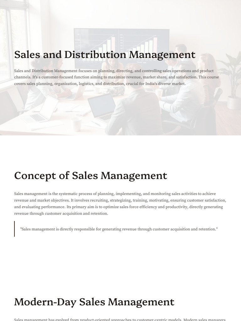 Sales and Distribution Management | PDF | Sales | Forecasting