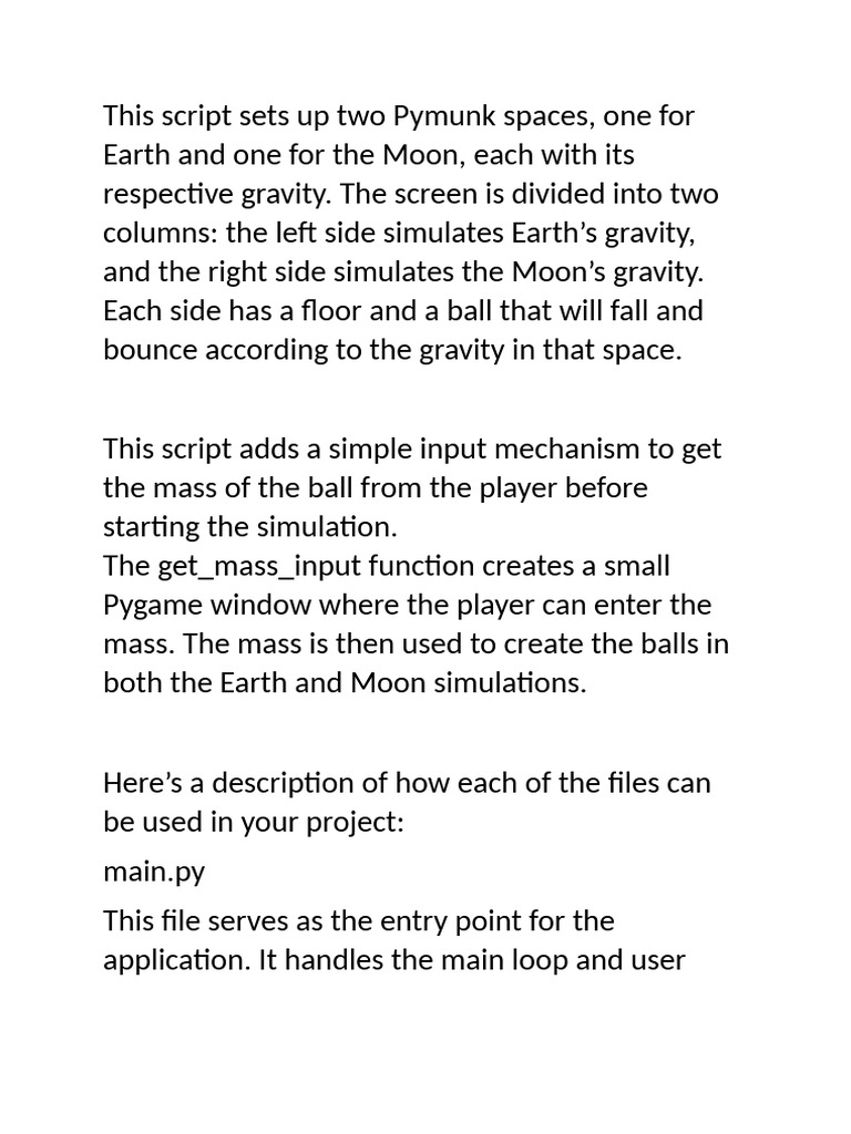 Pymunk Spaces Gravity Simulator | PDF | Menu (Computing) | Computing