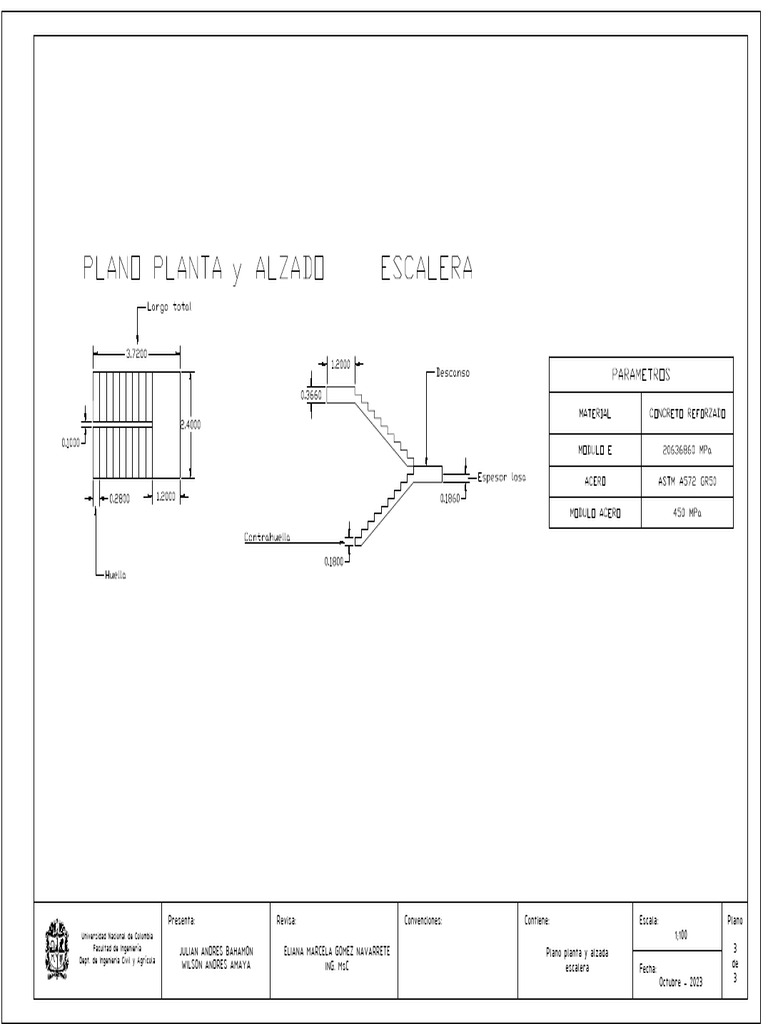 PLANO PLANTA Y ALZADO ESCALERA | PDF
