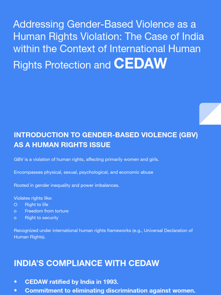 Addressing Gender-Based Violence As A Human Rights Violation: The Case ...