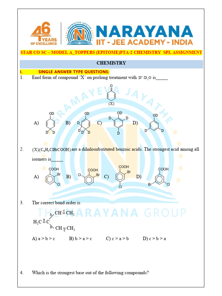 SR Star Co SC - Model Aepitome Toppers Pta 2 Chemistry SPL Assignment ...