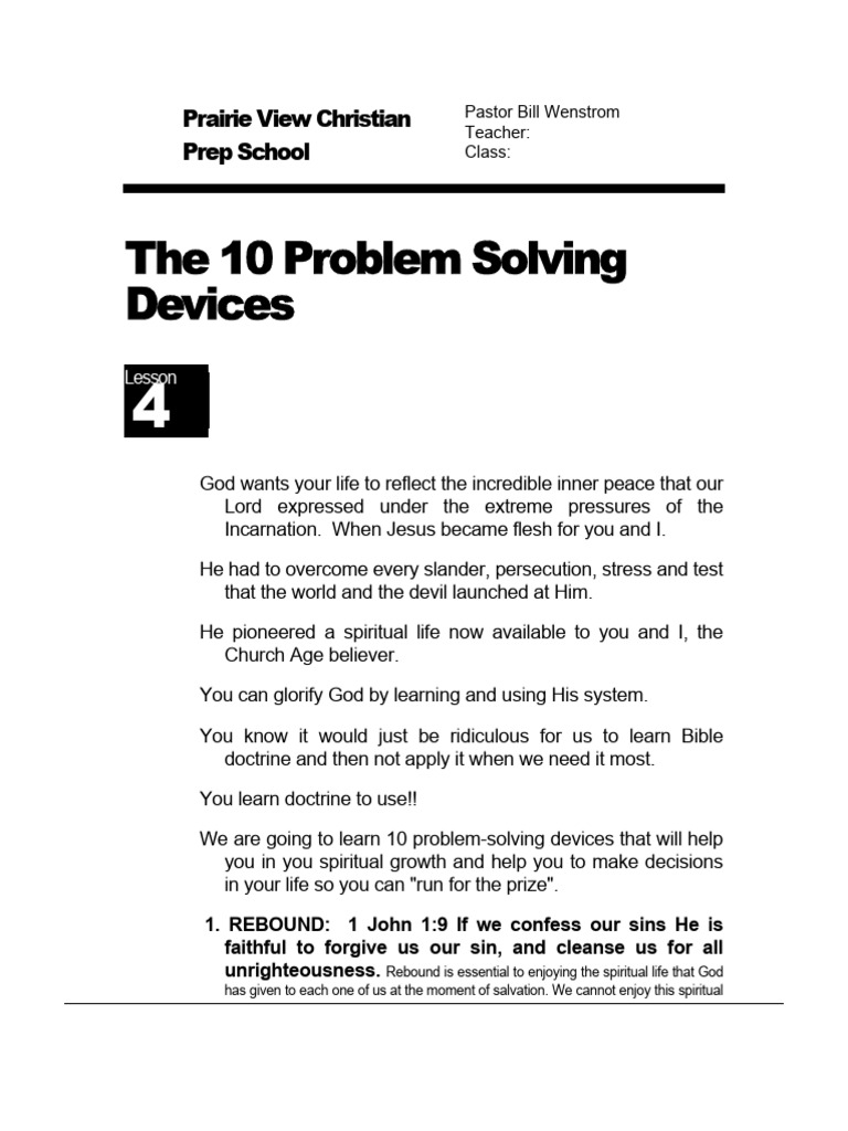 10 Problem Solving Devices | PDF | Grace In Christianity | Salvation