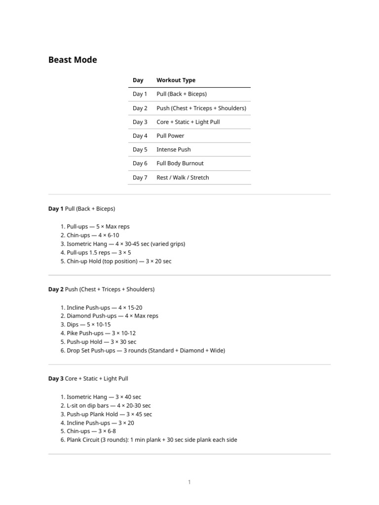Beast Mode 1 | PDF