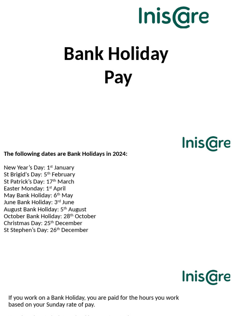 Bank Holiday Pay 2024 | PDF