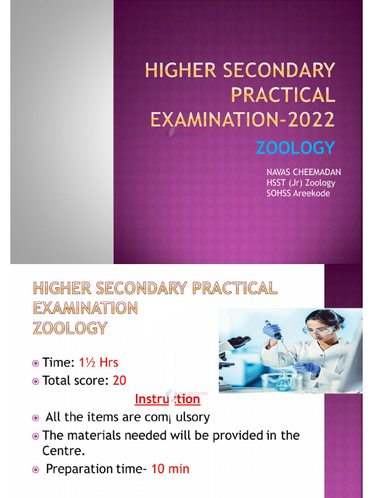 HSSRPTR - Zoology Practical-2022 Nvs Bio | PDF