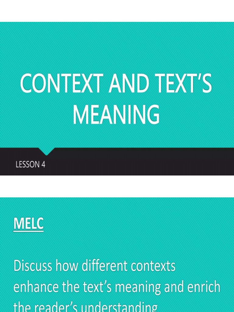 The Texts Meaning and Enrich The Readers Understanding 1 | PDF