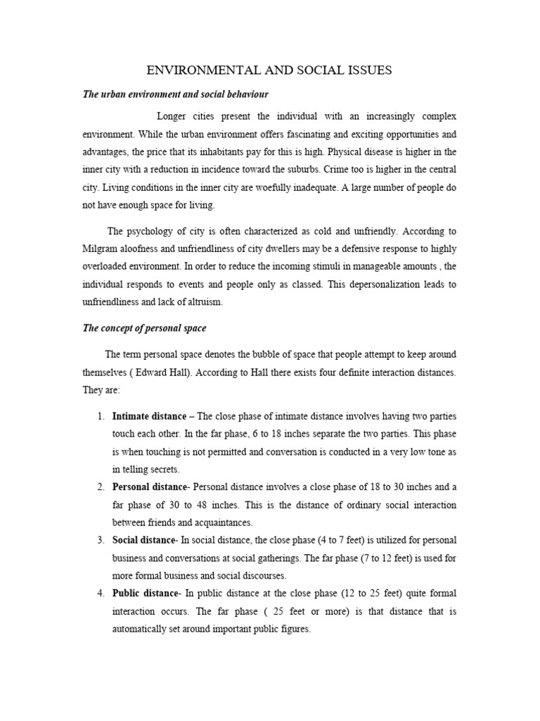 environment and social issues | PDF | Stress (Biology) | Odor