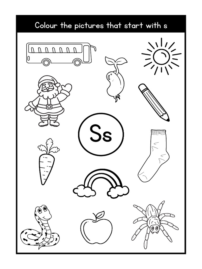 Illustrated English SATPIN Phonics Worksheets | PDF