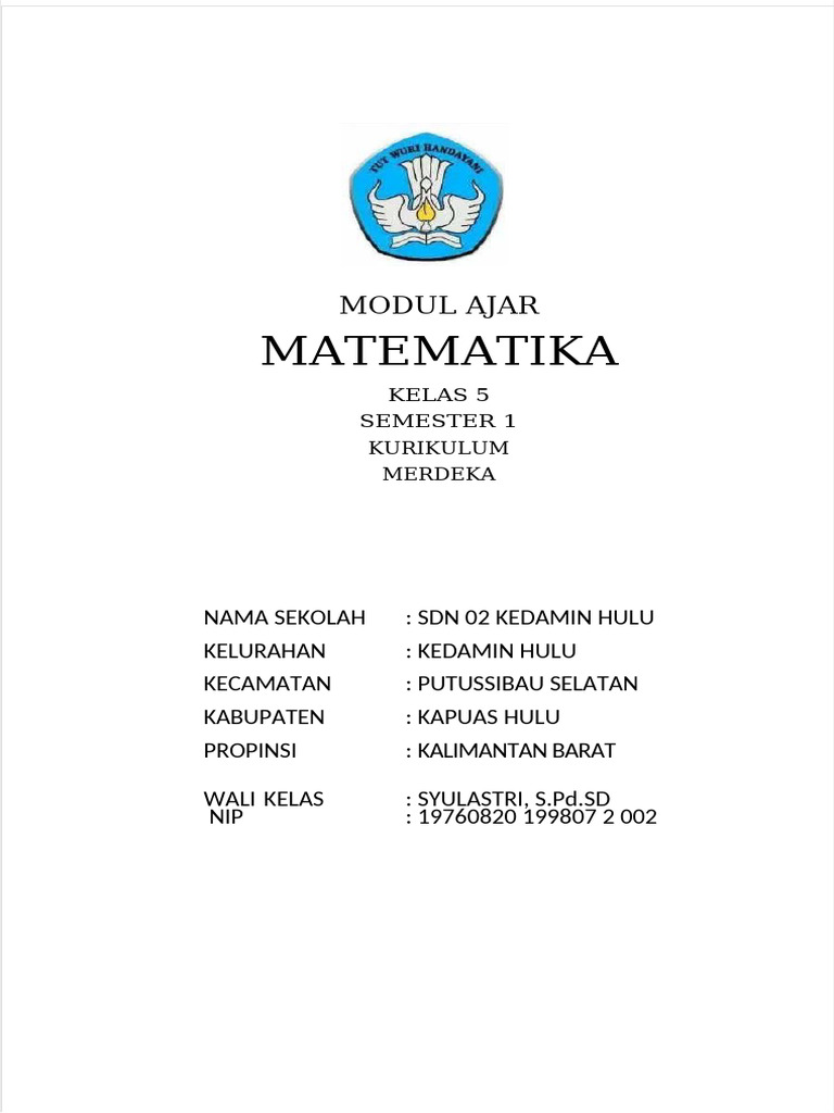 PDF Modul Ajar Matematika Kelas 5 Semester 1 Compress | PDF