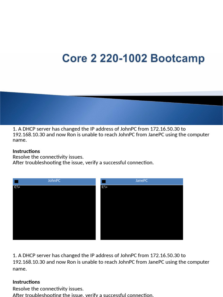 Comptia Core 2 Review Questions | PDF | Ip Address | Computer Data Storage