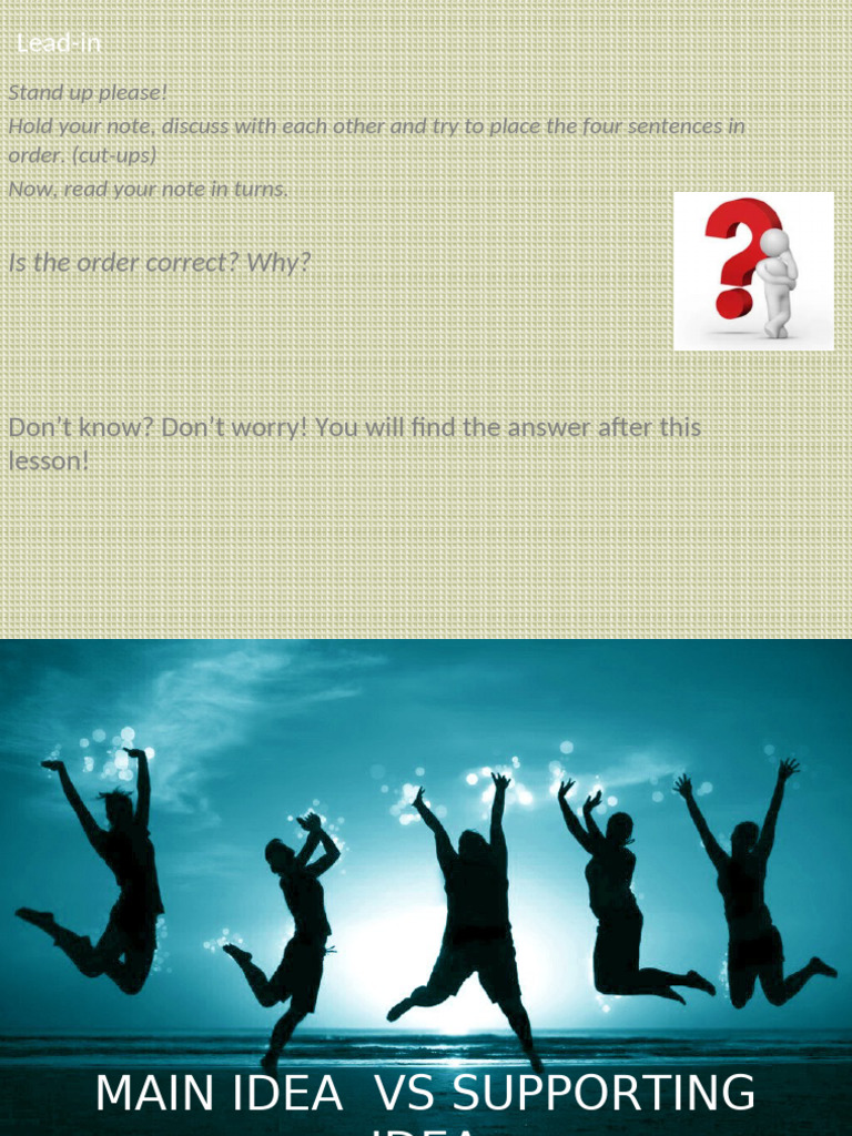 IELTS: Main Idea vs Supporting Idea | PDF | Multiple Choice