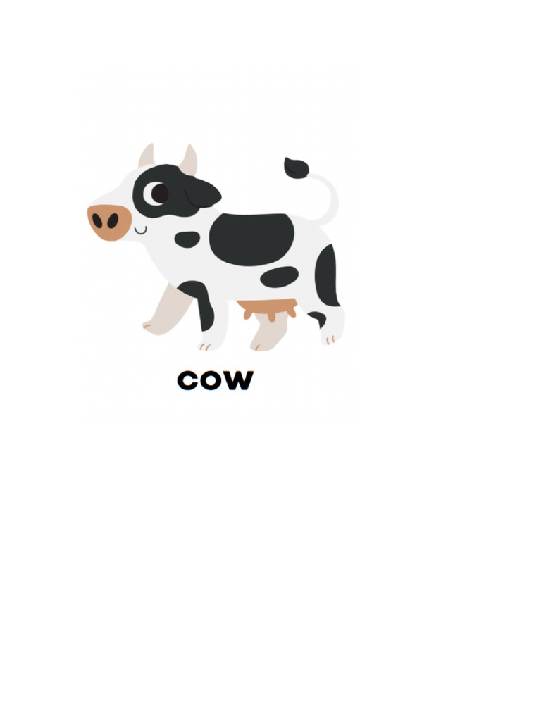 Farm Animals Flashcards Cow | PDF