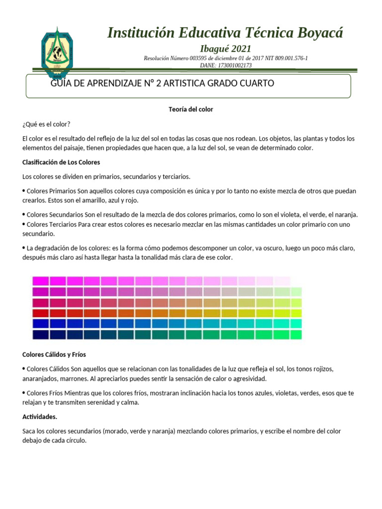 Teoría del Color: Cálidos y Fríos | PDF