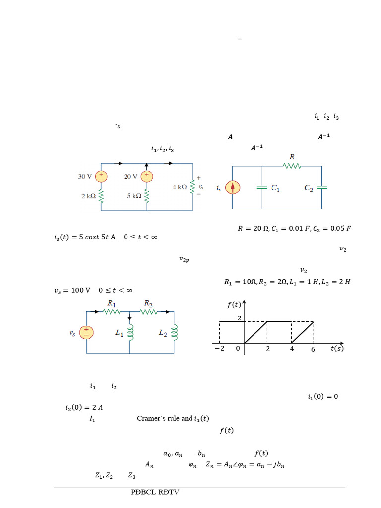 Final Exam of Applied Mathematical in Electrical Engineering (Semester II 2021-2022) | PDF ...