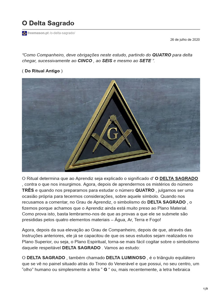 Significado do Delta Sagrado na Maçonaria | PDF | Deus | Olho