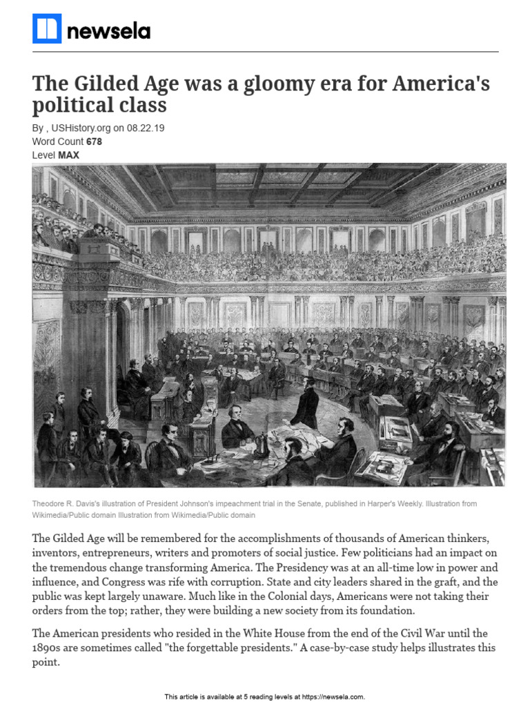 The Gilded Age-Article of The Week | PDF | United States Congress ...