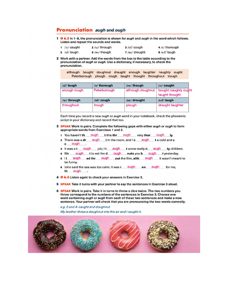 Pronunciation Augh and Ough | PDF