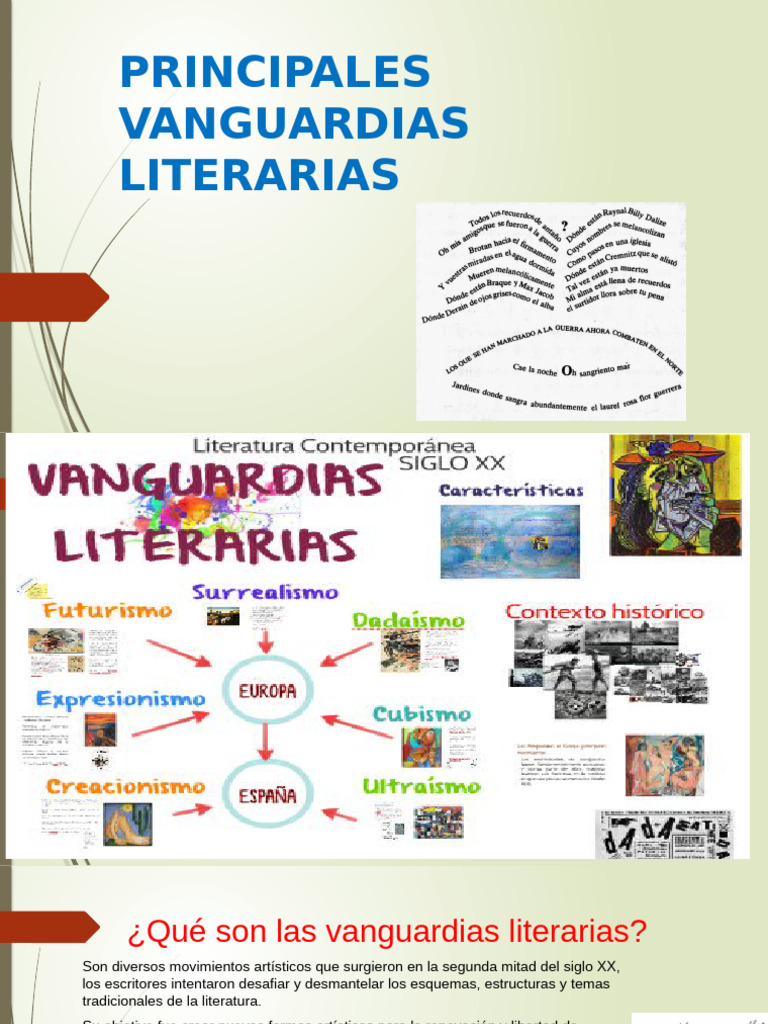 Principales Vanguardias Literarias-1 | PDF | Vanguardia | Las artes