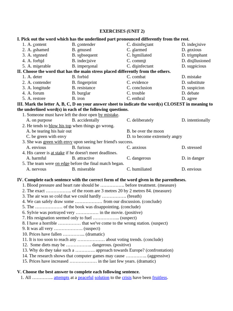 Exercise Unit 2 Problems 712202416 | PDF