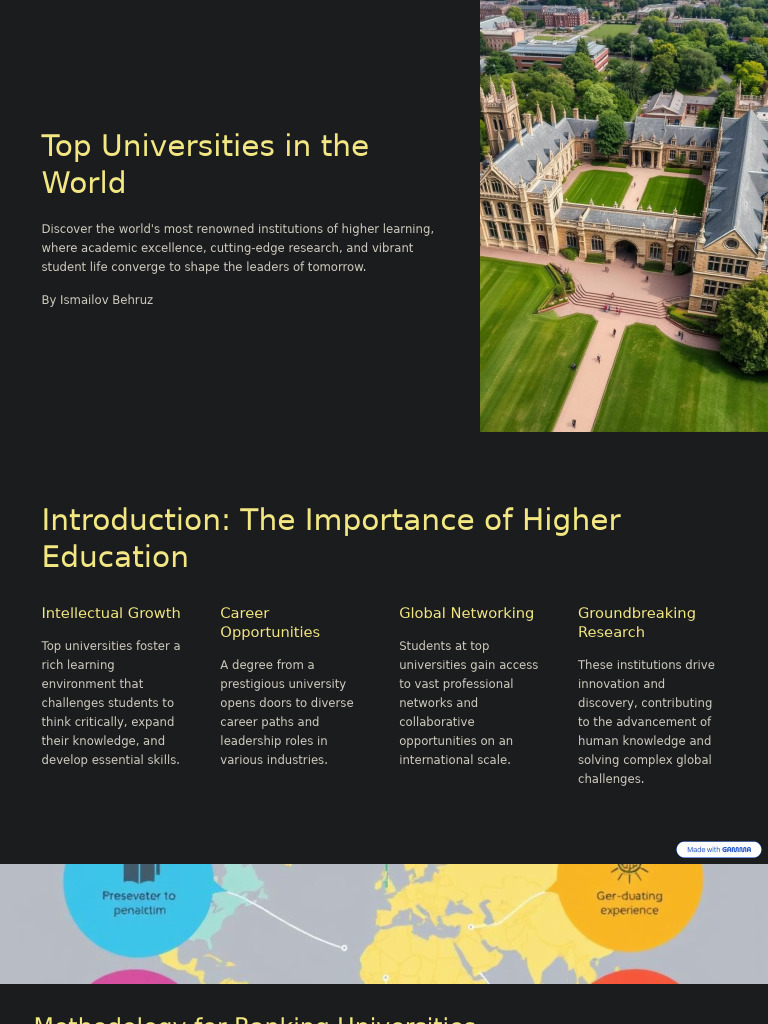 Top Global Universities Overview | PDF | University | Science