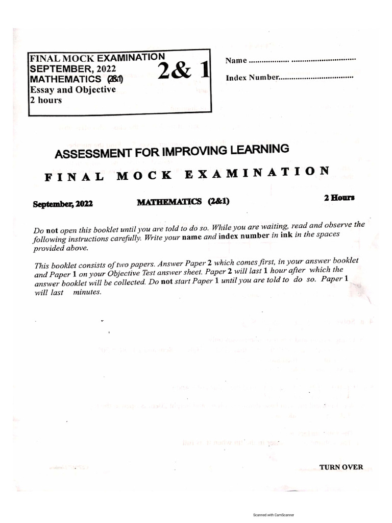 Cepme Final Mock Mathematics 2022 | PDF