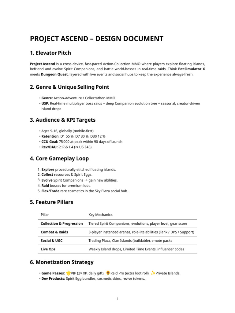 Project Ascend - Peak Roblox Game Design | PDF | Computing | Software