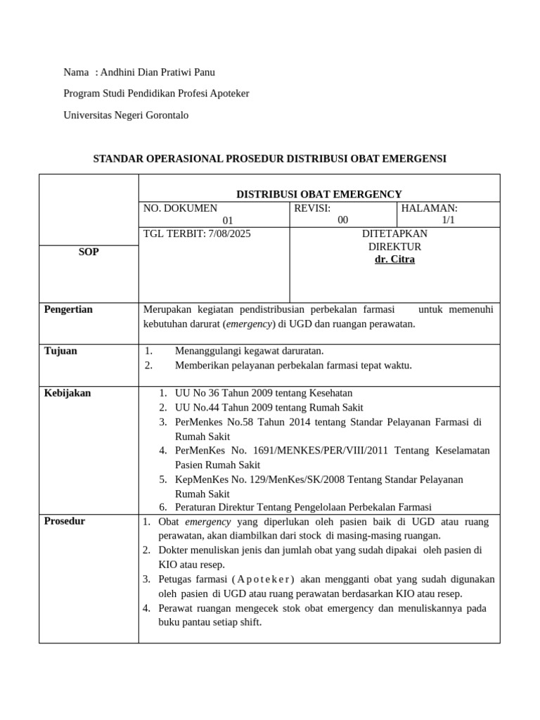 SOP DISTRIBUSI | PDF