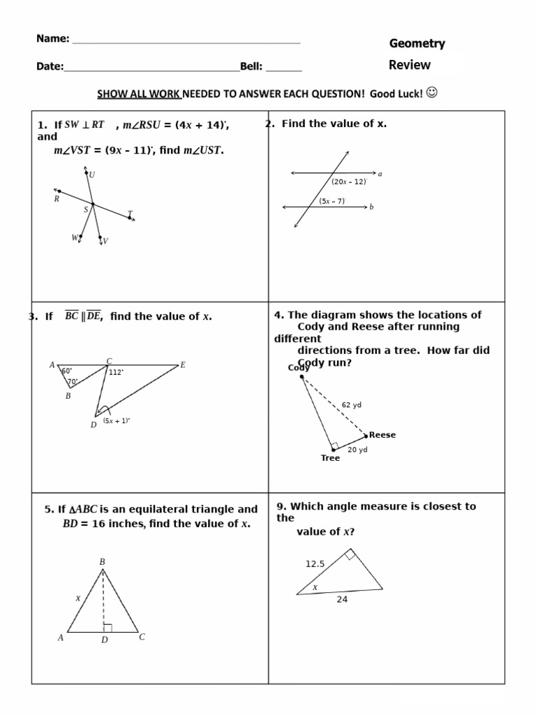 Geometry+Final+Review | PDF | Area | Geometry