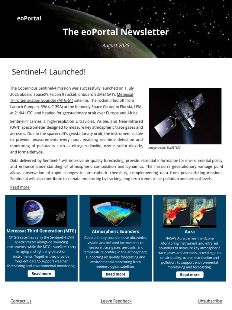 The EoPortal Newsletter #2 August 2025 | PDF | Satellite | Falcon 9