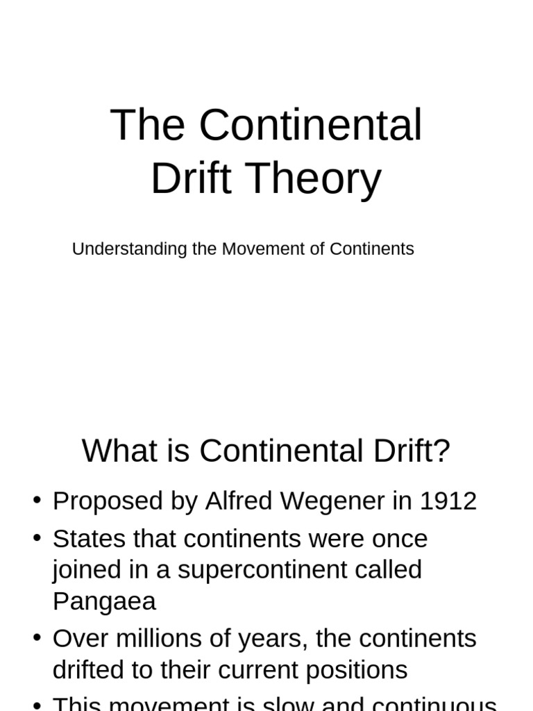 Continental Drift Theory | PDF | Plate Tectonics | Continent