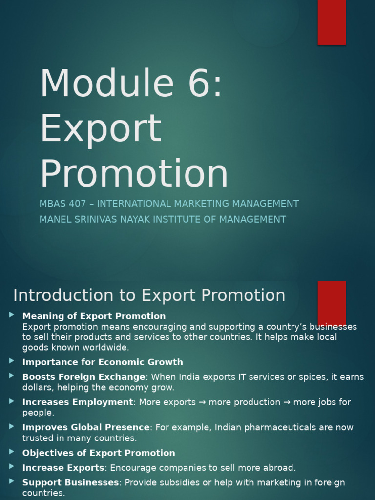 Understanding Export Promotion in India | PDF | Exports | Subsidy