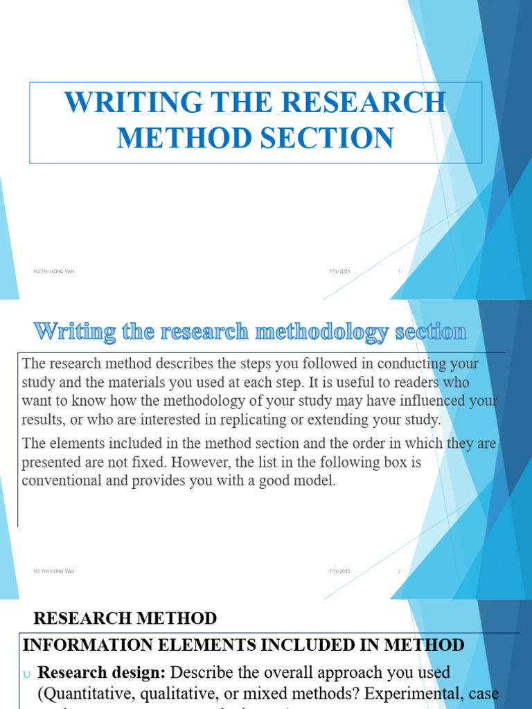 Writing The Research Methodology Section | PDF | Methodology ...