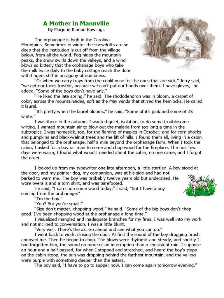 A Mother in Mannville: A Summary | PDF