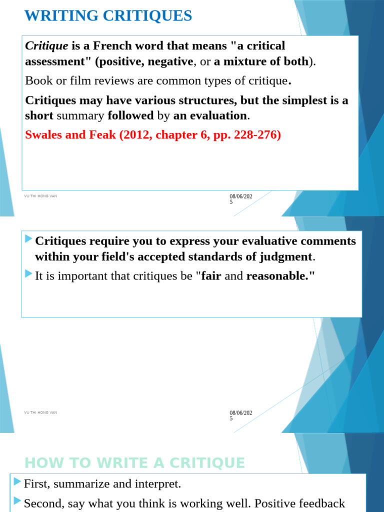 How To Write A Critique | PDF | Critique | Evaluation