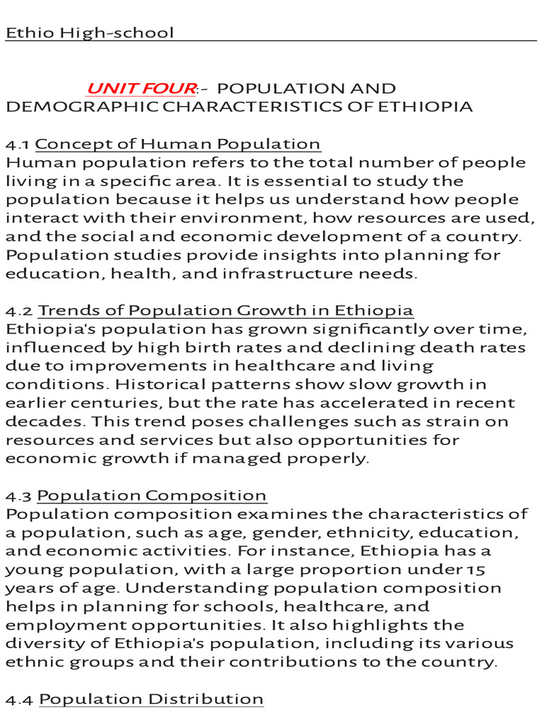 Geography Grade 9 Unit 4 Short Note - EHS - 250419 - 214655 | PDF ...