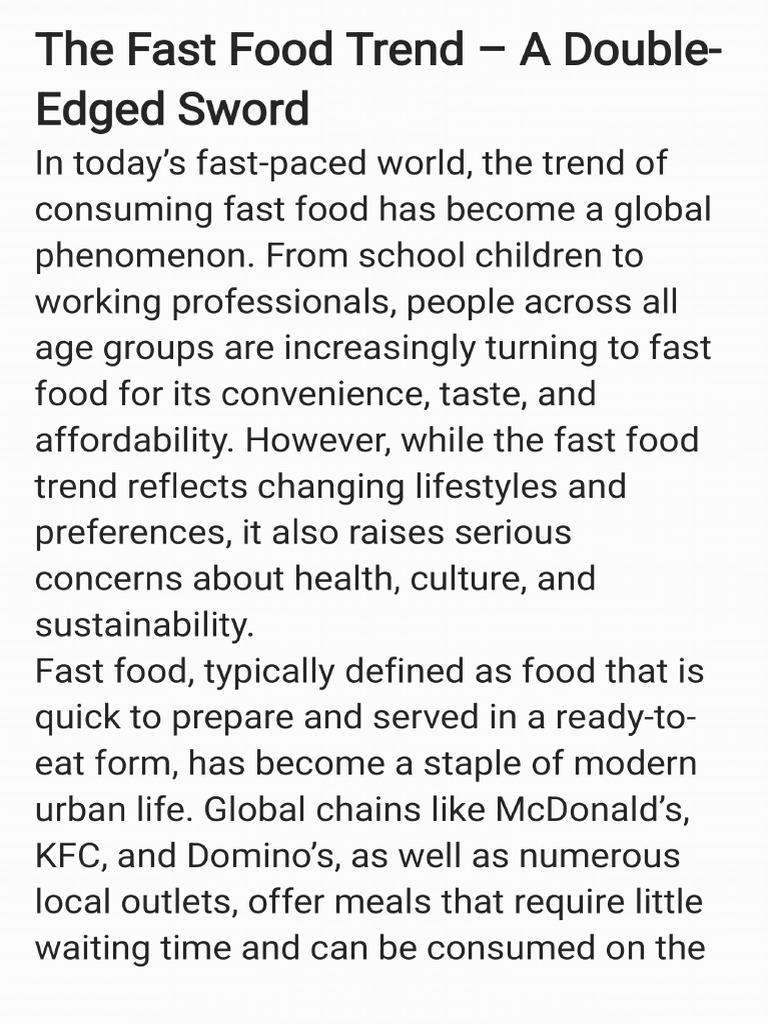 Fast Food Trend | PDF
